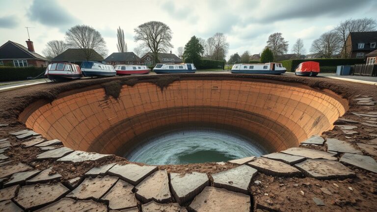 Zinkgat droogt kanaal in Whitchurch uit